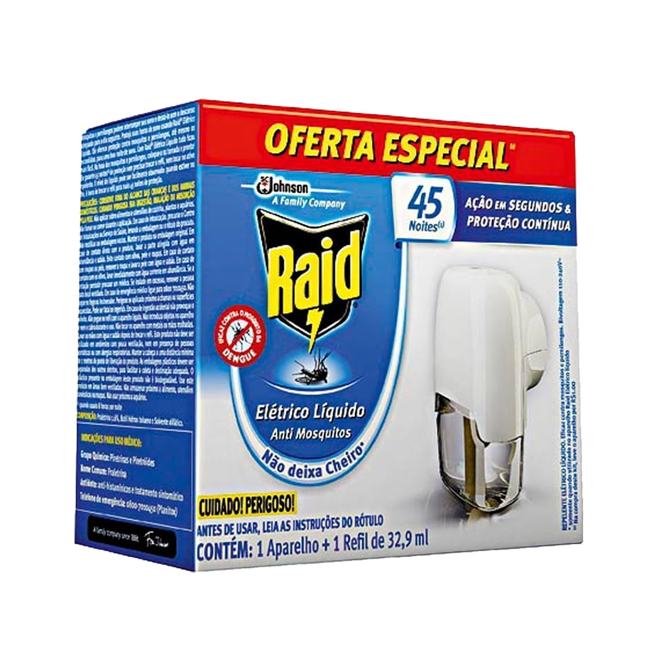 Raid Elétrico Líquido 45 Noites Aparelho 32,9ml | Supermercado ...