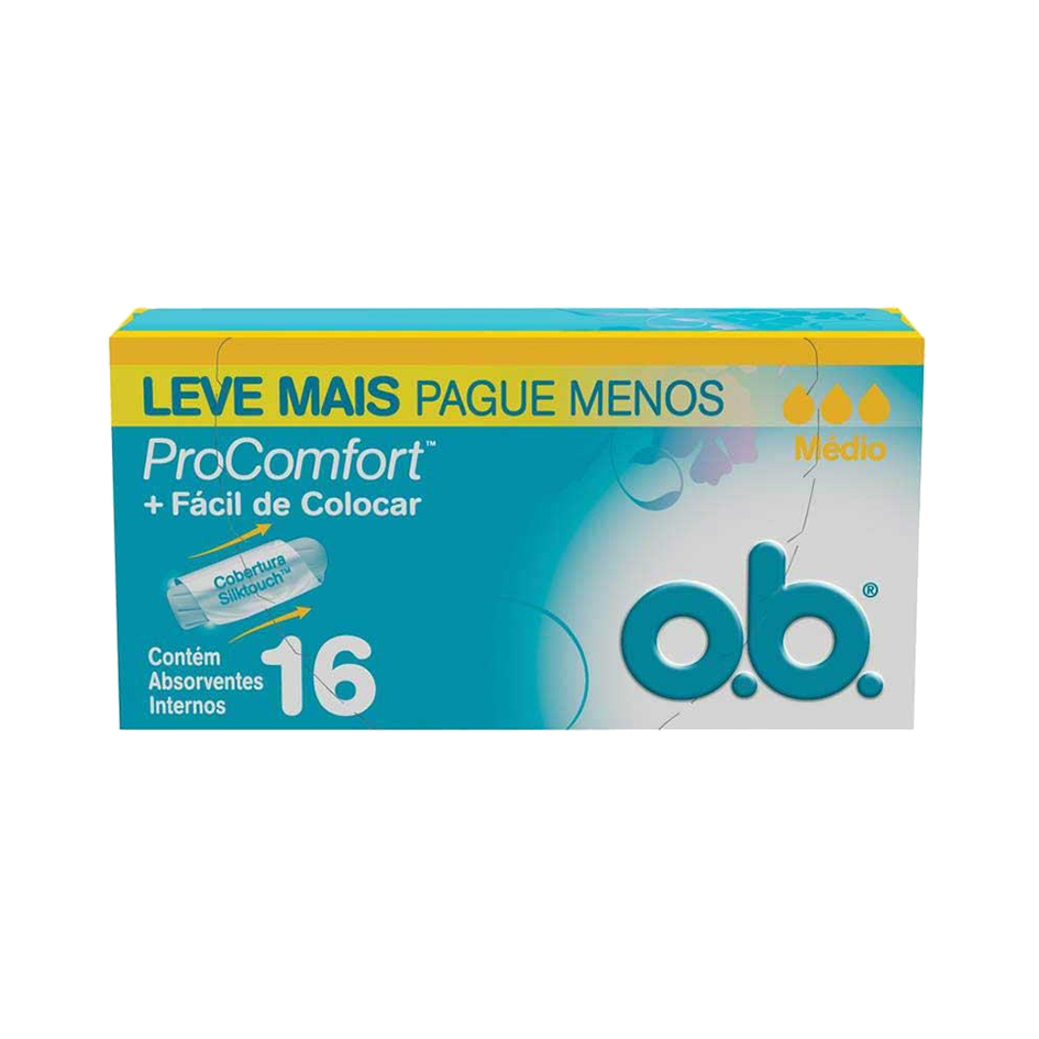 Absorvente Interno Ob Pro Confort Médio C/ 16 Leve + Pague ...