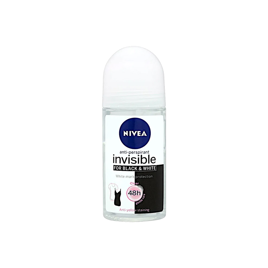 Desodorante Rollon Nívea Invisible B&W Feminino 50ml | Supermercado ...