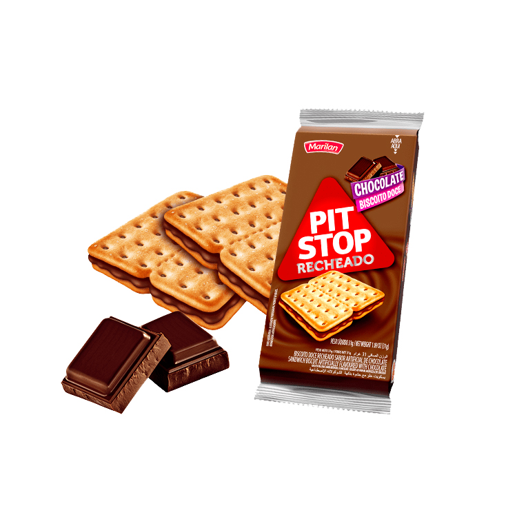 Biscoito Pit Stop Recheado Chocolate 124G | Supermercado Cooperativa Consul