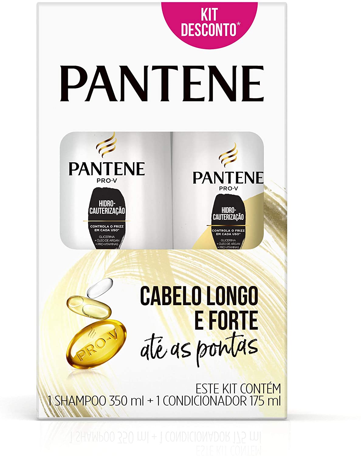 Kit Shampoo 350ml + Condicionador 175ml Pantene Hidro-Cauterização ...